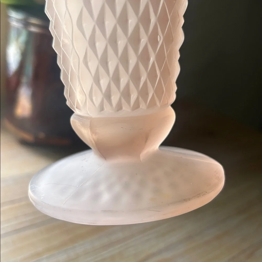 Indiana Glass | Accents | Vintage Indiana Glass Pink Frosted Satin ...